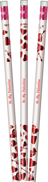Valentine's Day Foil Pencil Set - 3 Pack - Personalized | Gpencil.com